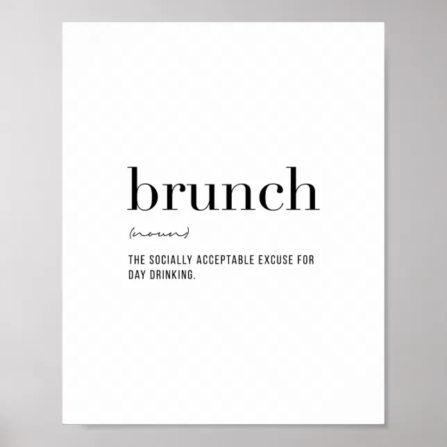 Definition Brunch Poster | Zazzle