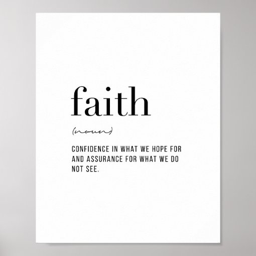 Definition Faith Poster | Zazzle