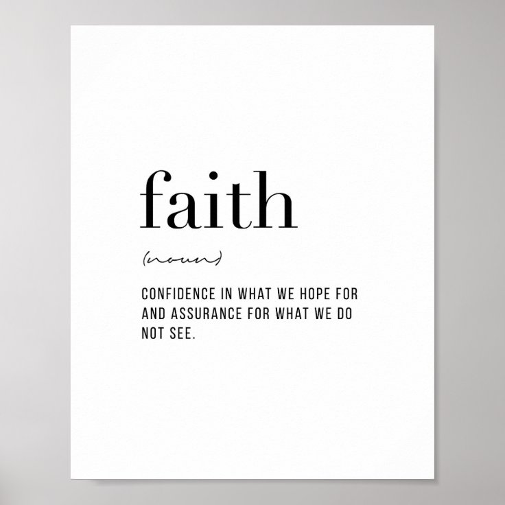 Definition Faith Poster | Zazzle