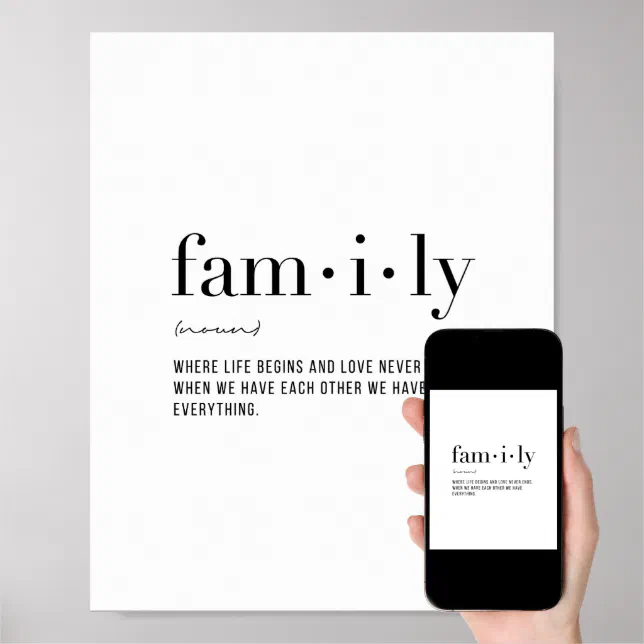 Definition Family Poster | Zazzle