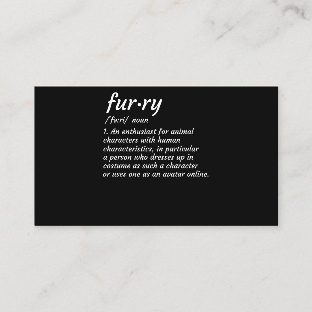 Definition Furry Fandom Furries Design Cosplay Business Card | Zazzle