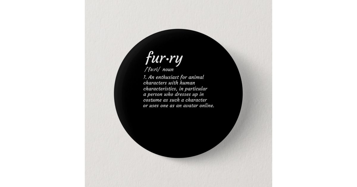 Definition Furry Fandom Furries Design Cosplay Button | Zazzle