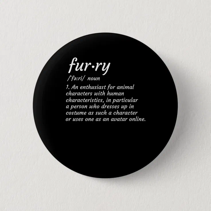 Definition Furry Fandom Furries Design Cosplay Button | Zazzle