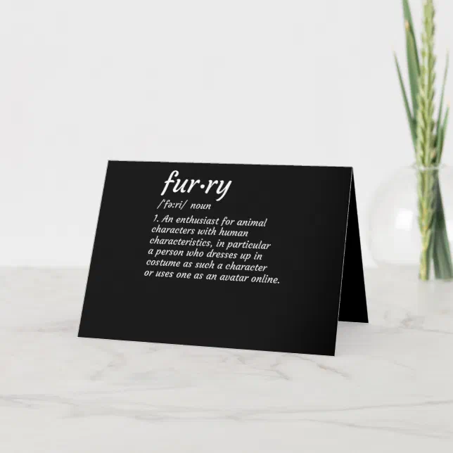 Definition Furry Fandom Furries Design Cosplay Card | Zazzle