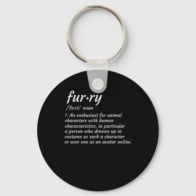 Definition Furry Fandom Furries Design Cosplay Keychain | Zazzle