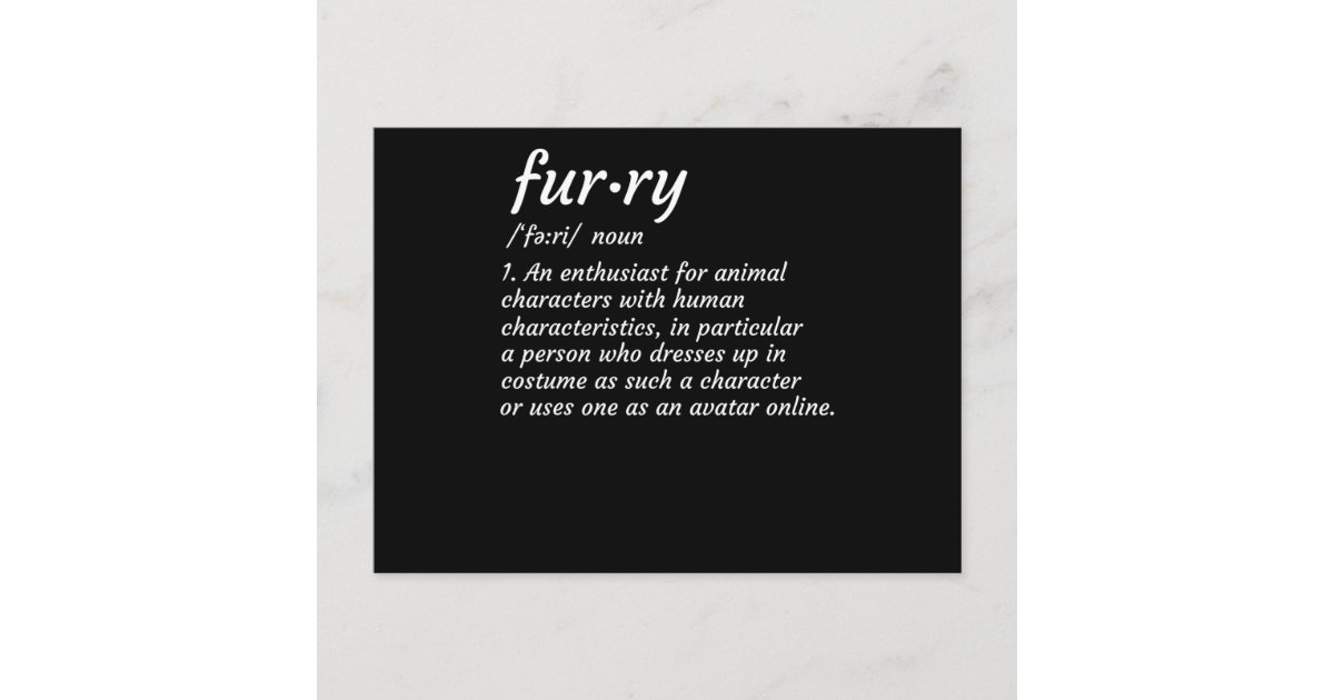 Definition Furry Fandom Furries Design Cosplay Postcard | Zazzle