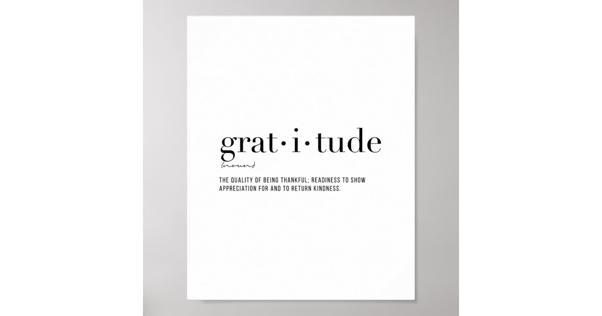 Definition Gratitude Poster Zazzle definition-gratitude-poster-zazzle