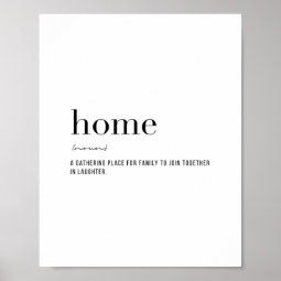 Definition Home Poster | Zazzle