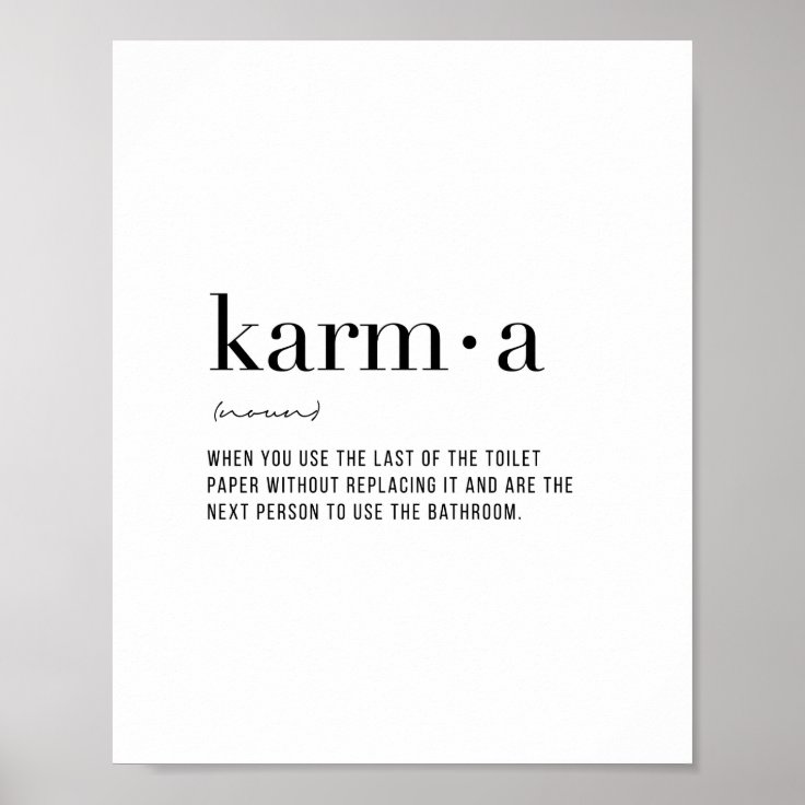 Definition Karma Poster | Zazzle