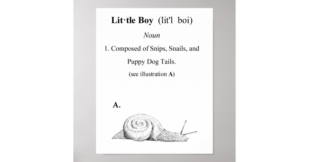 Definition of a Little Boy Poster | Zazzle