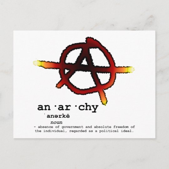 Definition of Anarchy Postcard | Zazzle.com