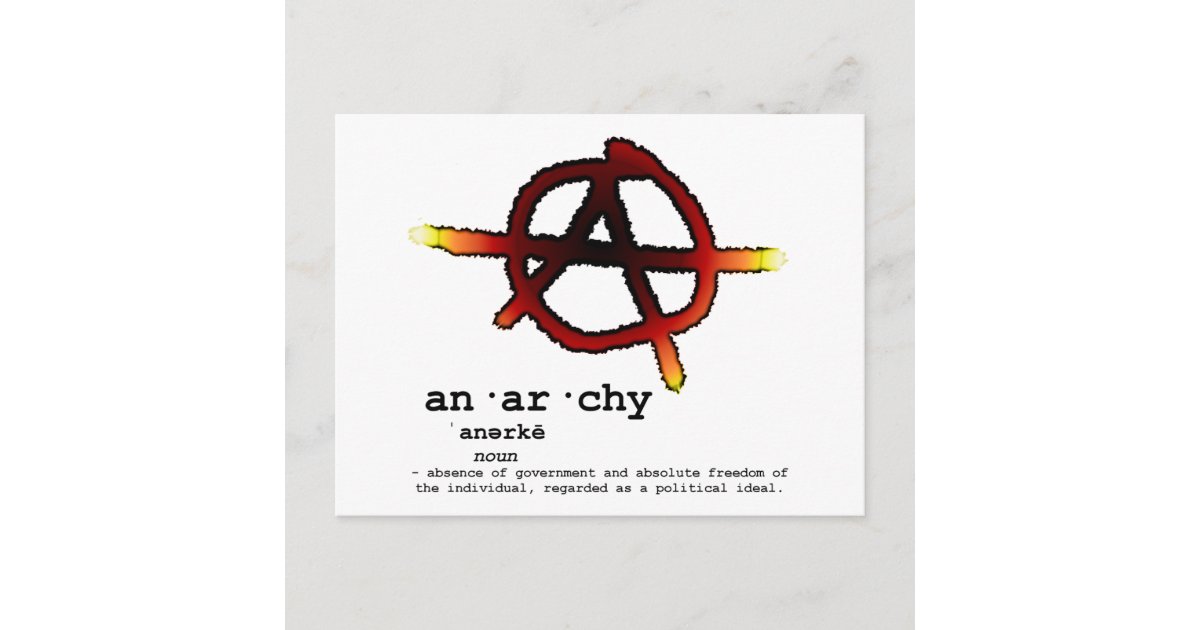 Definition of Anarchy Postcard | Zazzle