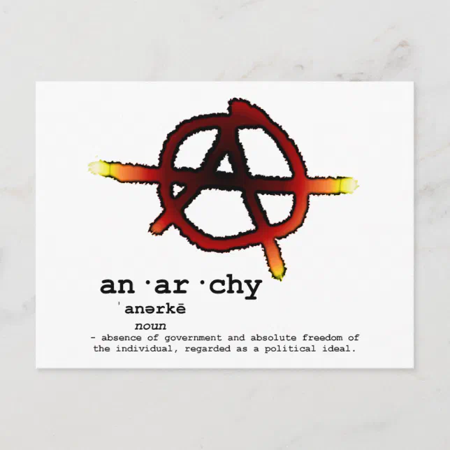 Definition of Anarchy Postcard | Zazzle