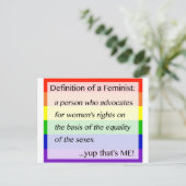 Definition of Feminism... Yup That's Me Postcard | Zazzle