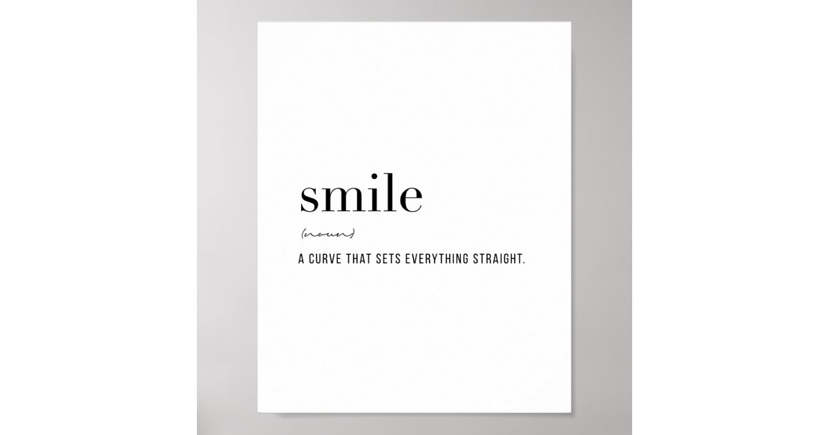 Definition Smile Poster | Zazzle