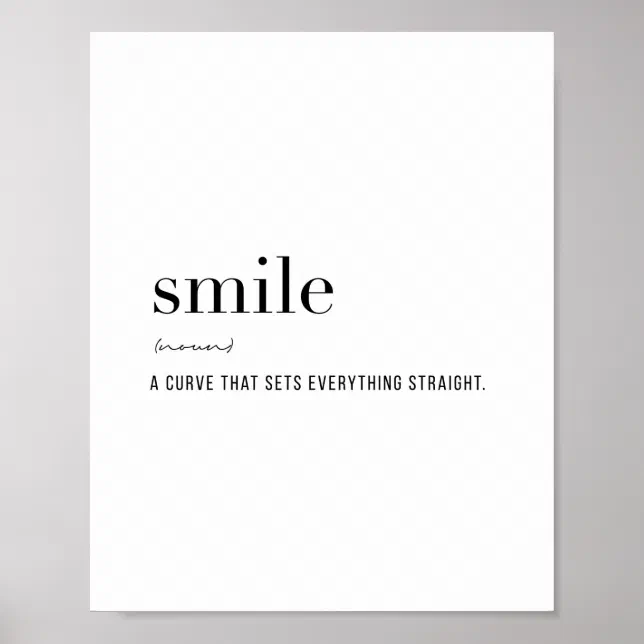 Definition Smile Poster | Zazzle