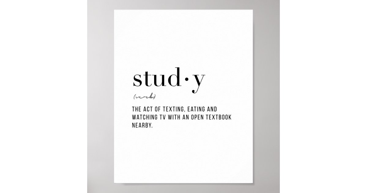 Definition Study Poster | Zazzle
