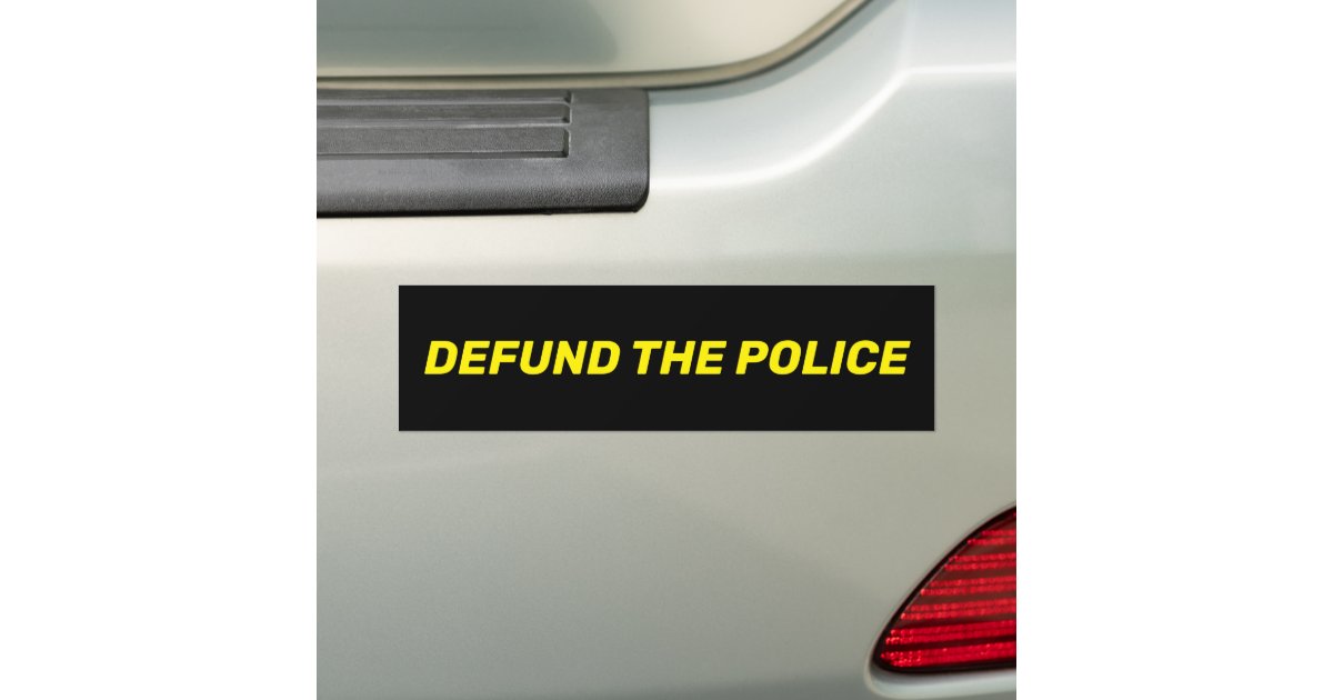 Defund The Police black yellow typography modern Bumper Sticker | Zazzle