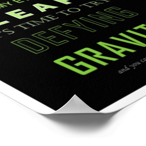 Defying Gravity Word Poster | Zazzle