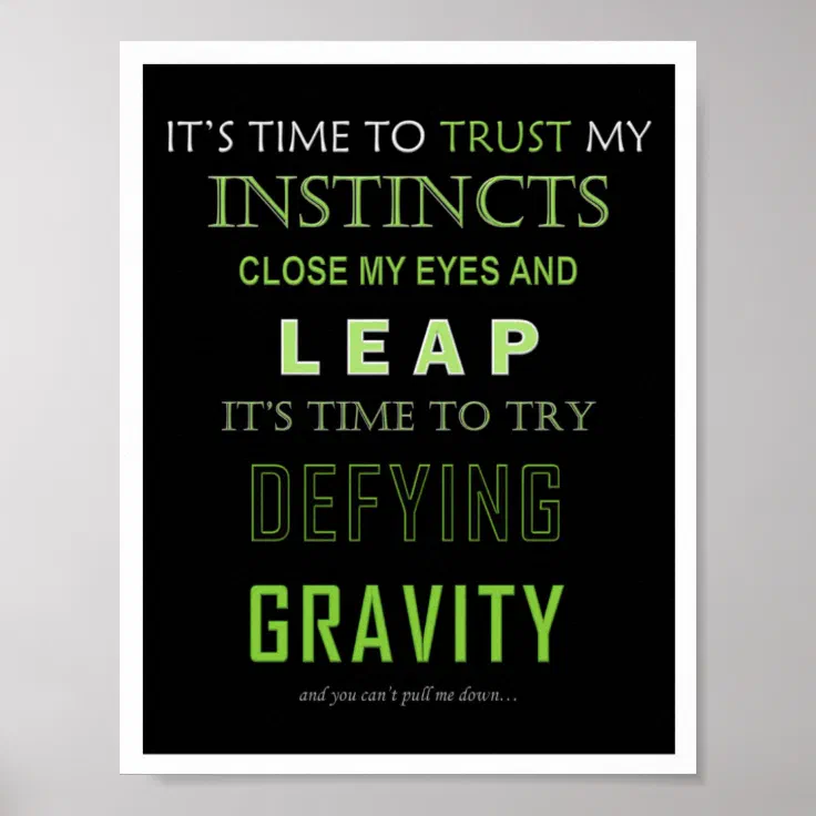 Defying Gravity Word Poster | Zazzle
