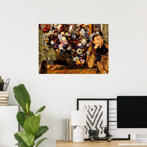 Degas - A Woman Seated Beside a Vase of Flowers Poster | Zazzle
