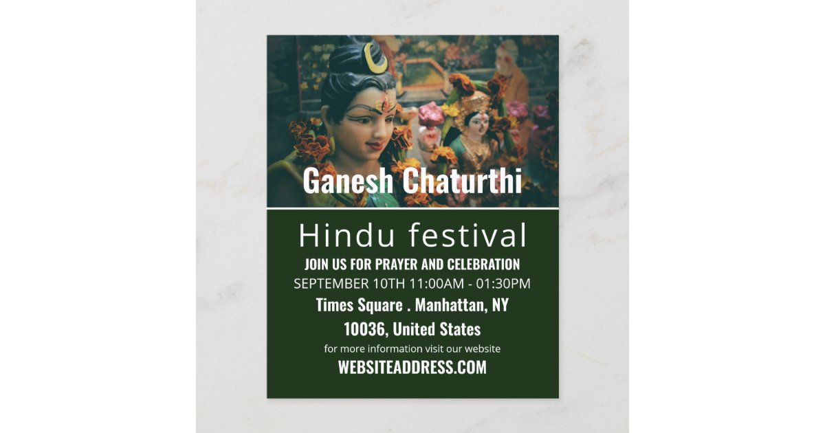Deity God Statue, Hindu Event Advertising Flyer | Zazzle