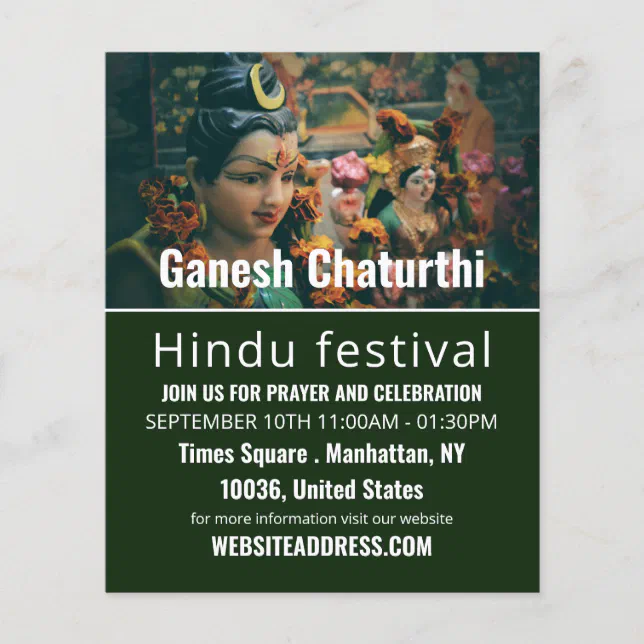 Deity God Statue, Hindu Event Advertising Flyer | Zazzle