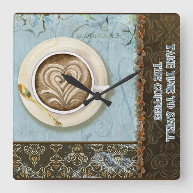 Deja Brew Coffee Java Cappuccino Cup Clock | Zazzle