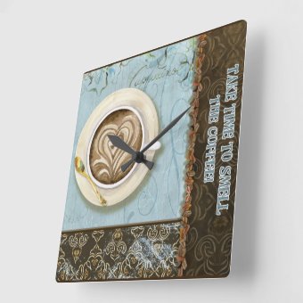 Deja Brew Coffee Java Cappuccino Cup Clock | Zazzle