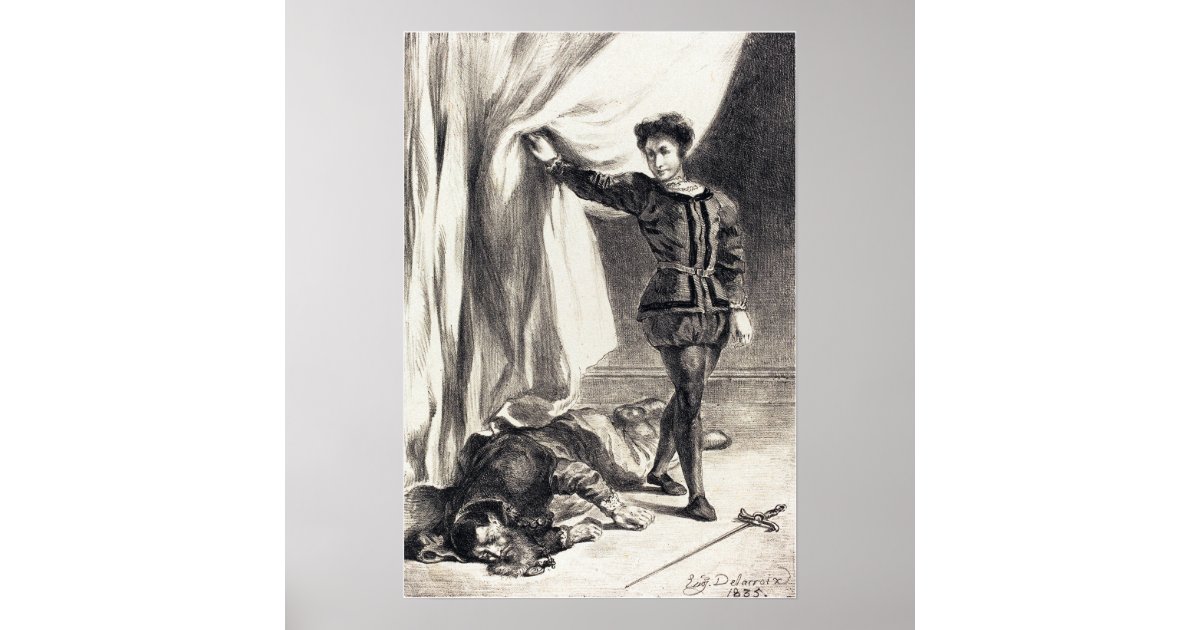 Delacroix - Hamlet And The Body Of Polonius (Act . Poster | Zazzle