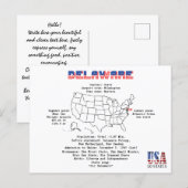 Delaware American state on a map and useful info Holiday Postcard | Zazzle