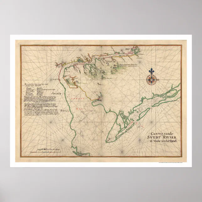 Delaware Bay Map 1639 Poster | Zazzle