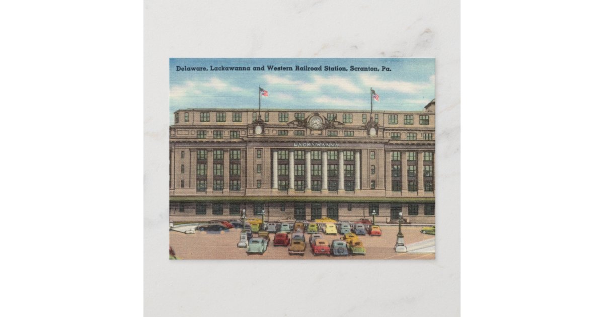Delaware Railroad Station, Scranton Pennsylvania Postcard | Zazzle