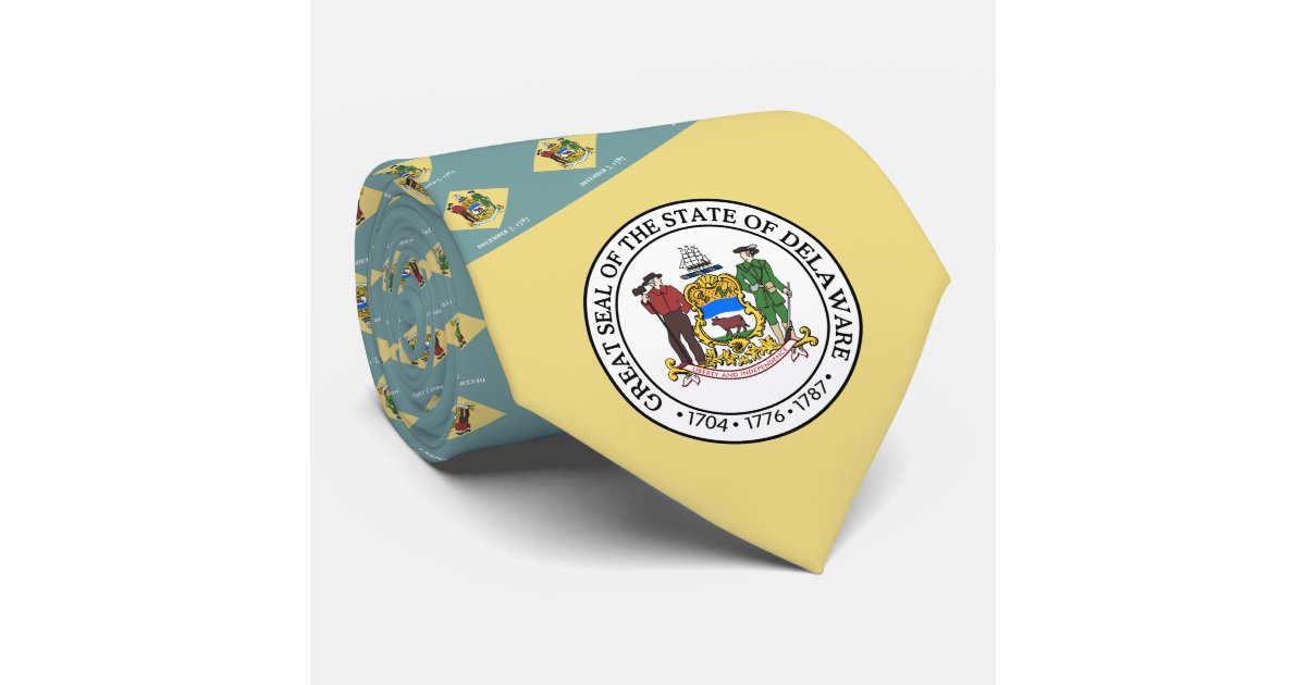 Delawarean Flag & Seal, Delaware Neck Tie | Zazzle