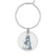 Delft Blue Christmas Tree and Snow Man Wine Charm | Zazzle