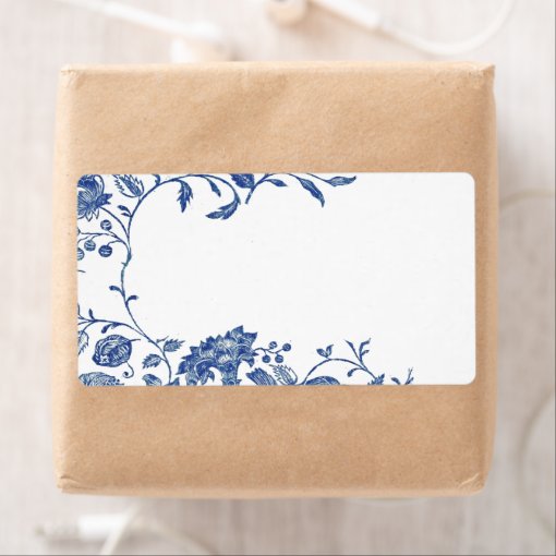 Delft Blue Shipping Label | Zazzle
