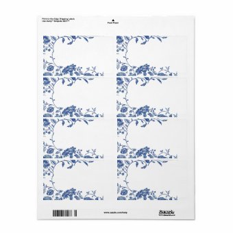 Delft Blue Shipping Label | Zazzle