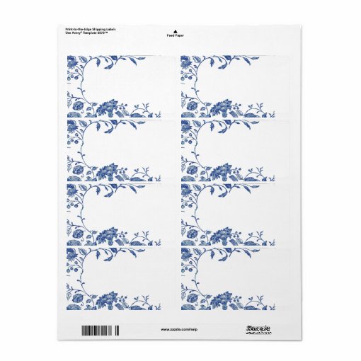 Delft Blue Shipping Label | Zazzle