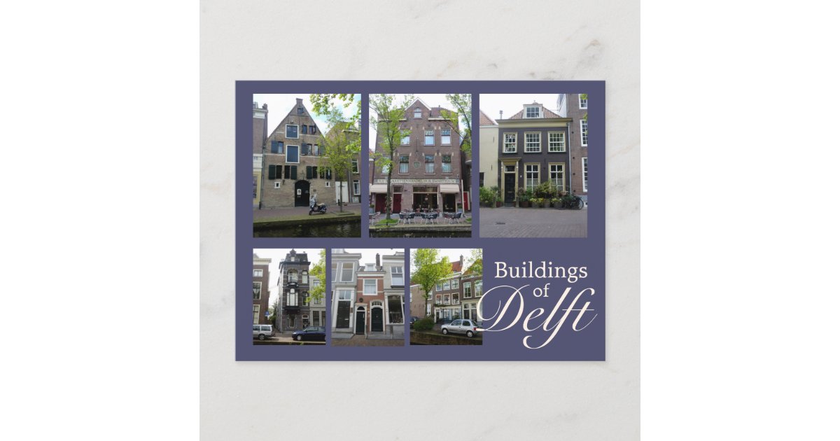 Delft Buildings Collage Postcard | Zazzle