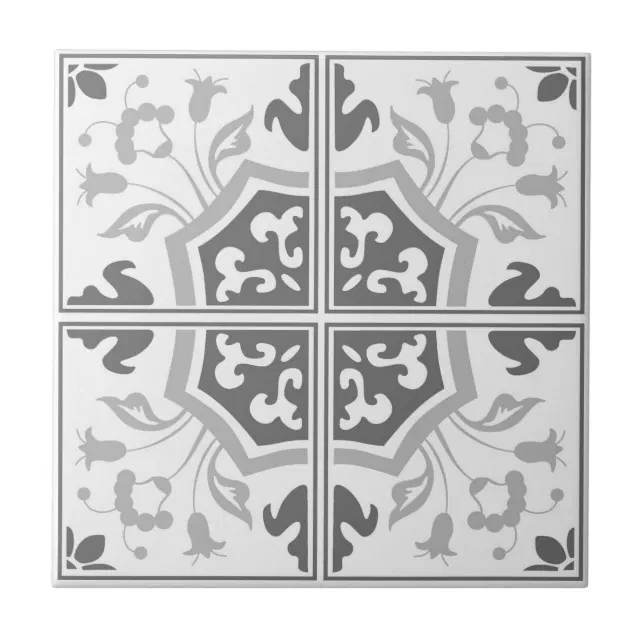 Delft grey decorative Ceramic Tile | Zazzle