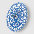 Delft Style Clock Delft Colors Blue and White | Zazzle