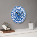 Delft Style Clock Delft Colors Blue and White | Zazzle