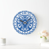 Delft Style Clock Delft Colors Blue and White | Zazzle