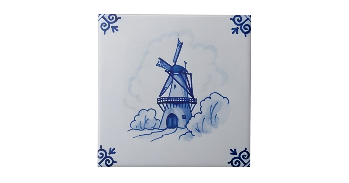 delft tiles reproductions windmill | Zazzle
