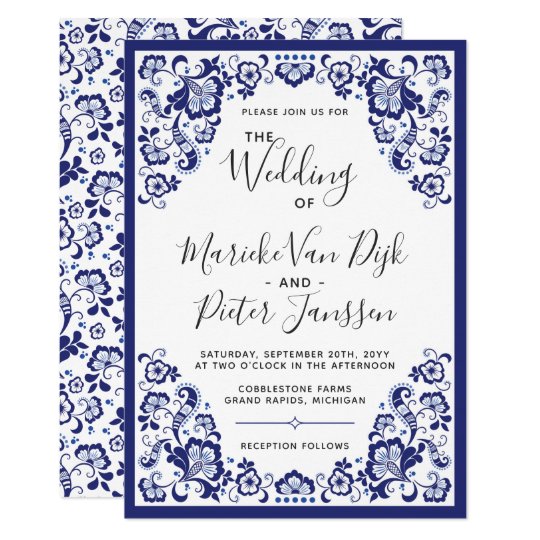 Delfts Blauw | Delft Blue Dutch Wedding Invitation | Zazzle.com