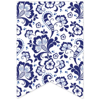 Delfts Blauw | Delft Blue Dutch Wedding Reception Bunting Flags | Zazzle