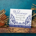 Delfts Blauw | Delft Blue Dutch Wedding Welcome Plaque | Zazzle