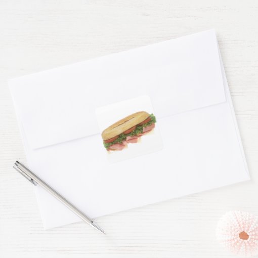 Deli Sandwich Square Sticker | Zazzle