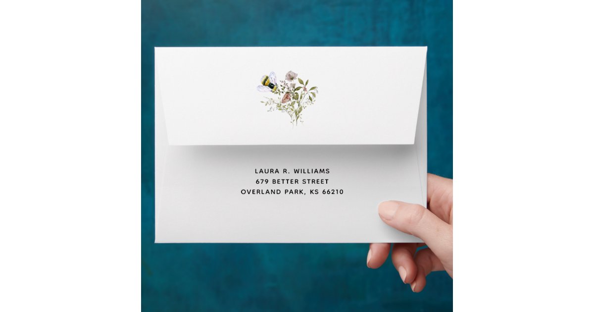 Delicate Airy Florals | Personalized Envelope | Zazzle