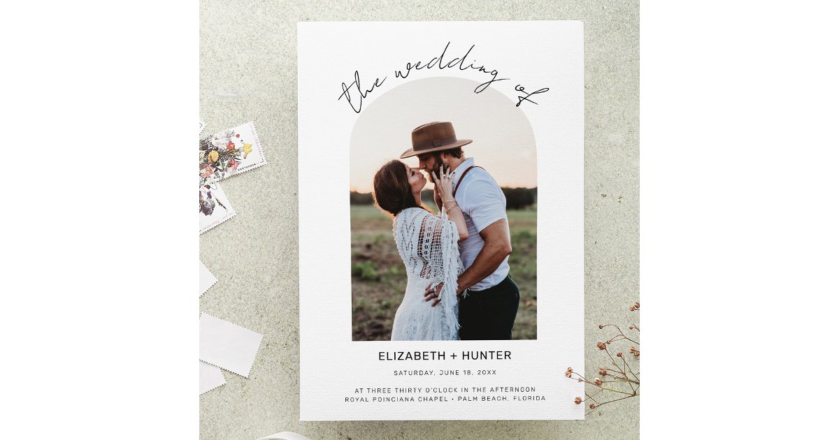 Delicate Arch Frame Photo Wedding QR Code RSVP Invitation | Zazzle